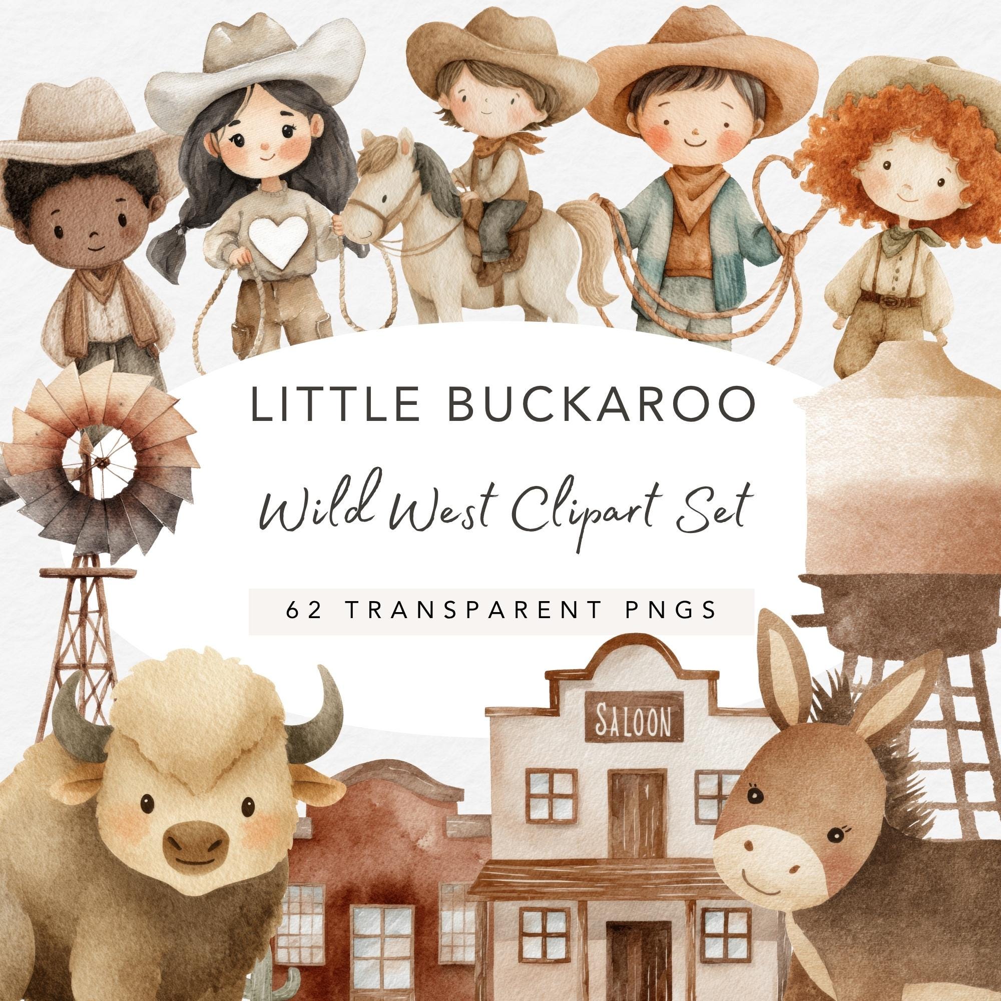 Wild Buckaroos – My First Rodeo Cowboy & Cowgirl Clipart Set | Cowboy ...