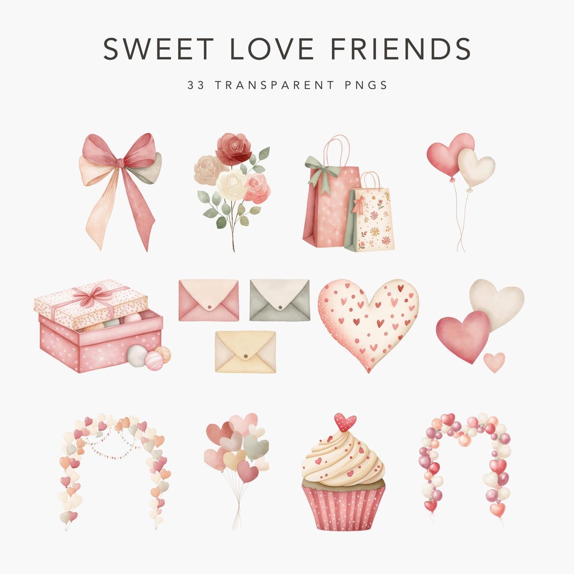 Sweet Love Friends Clipart | Valentine Kids Clipart | Heart Friendship ...
