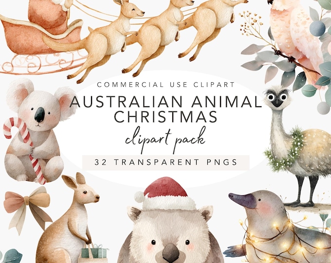 Australian Animals Clipart, Kangaroo, Koala, Kookaburra, Echidna ...