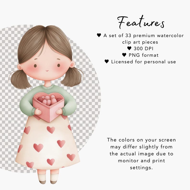Sweet Love Friends Clipart | Valentine Kids Clipart | Heart Friendship ...