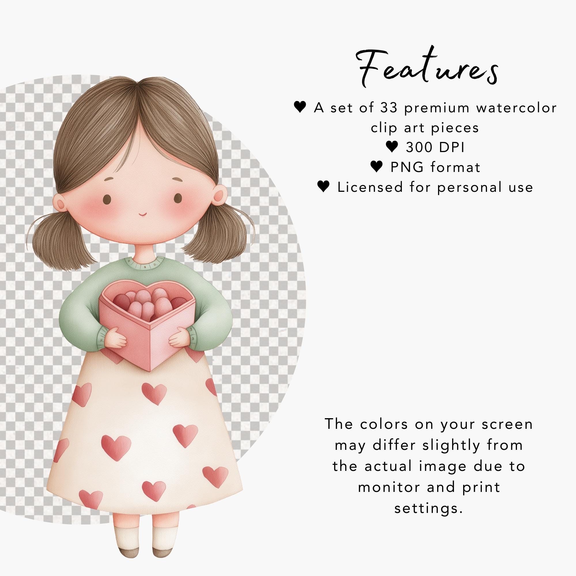 Sweet Love Friends Clipart | Valentine Kids Clipart | Heart Friendship ...