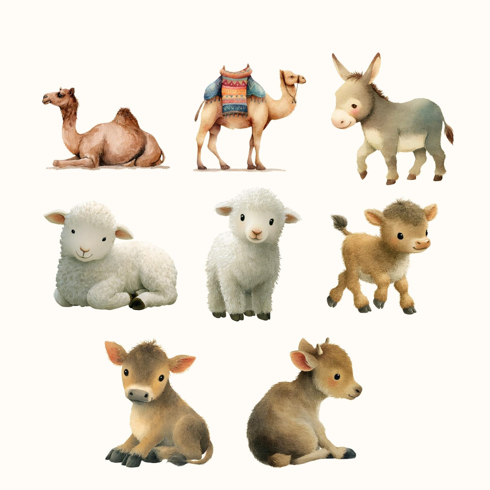 Nativity Clipart Set – Christmas Story PNG Bundle, Holy Family, Wise ...