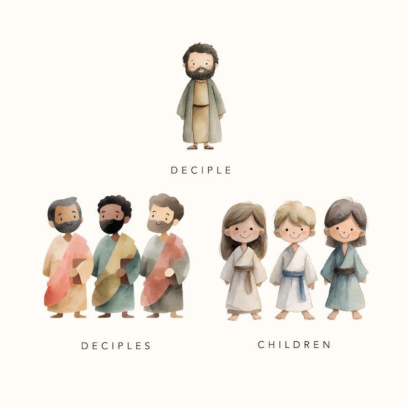 New Testament Characters Clipart Pack, Christian Watercolor Digital ...