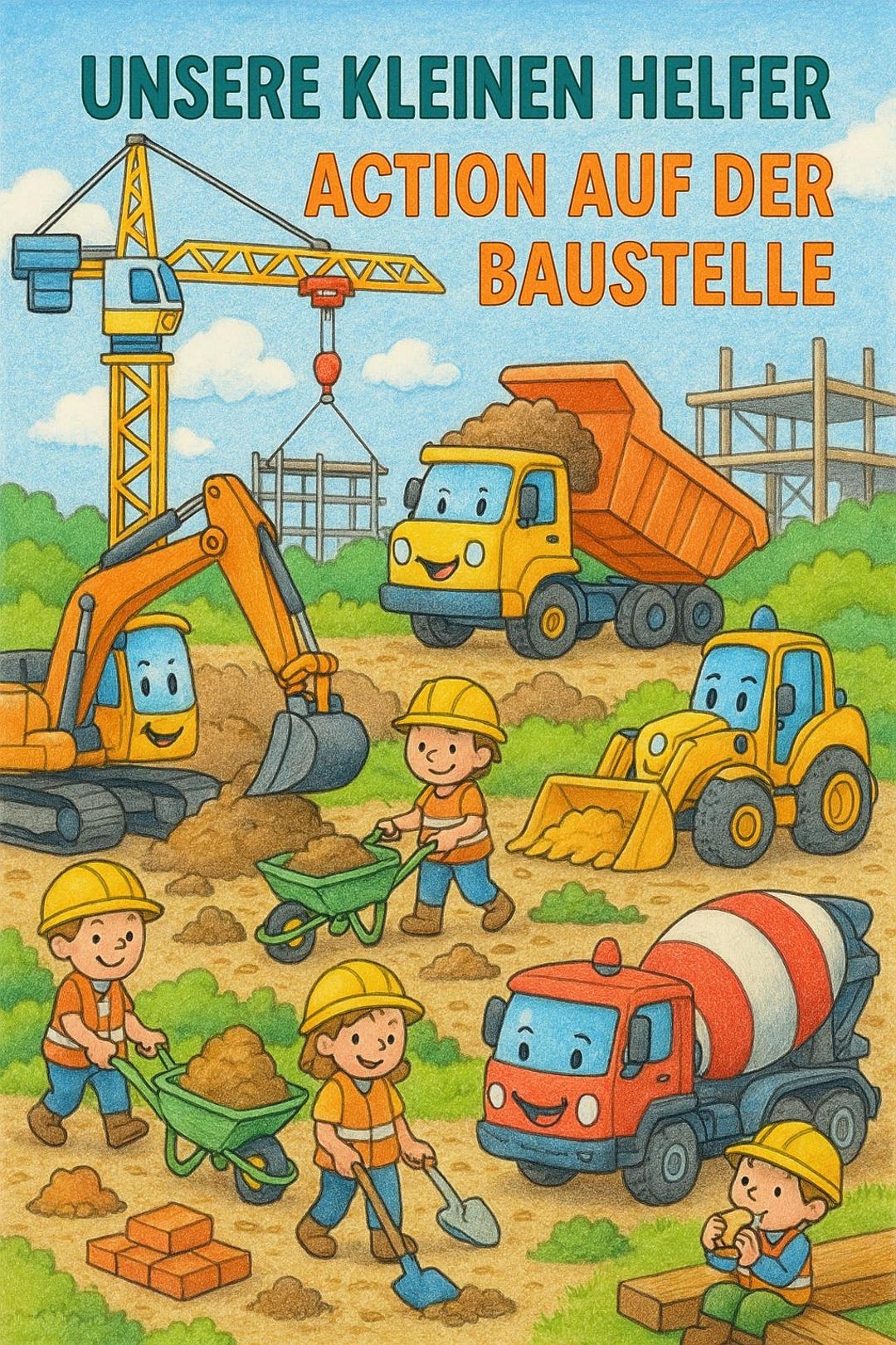 Digital Coloring Book "our Little Helpers - Action on the Construction ...