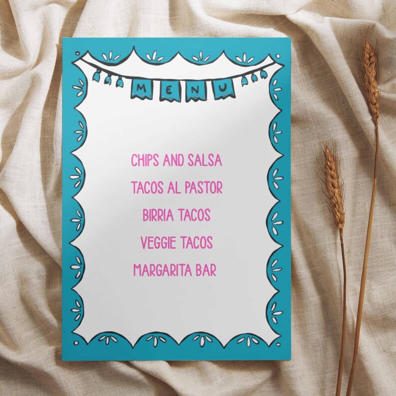 Taco Night Menu | Editable Canva Template | Instant Download | Dinner ...