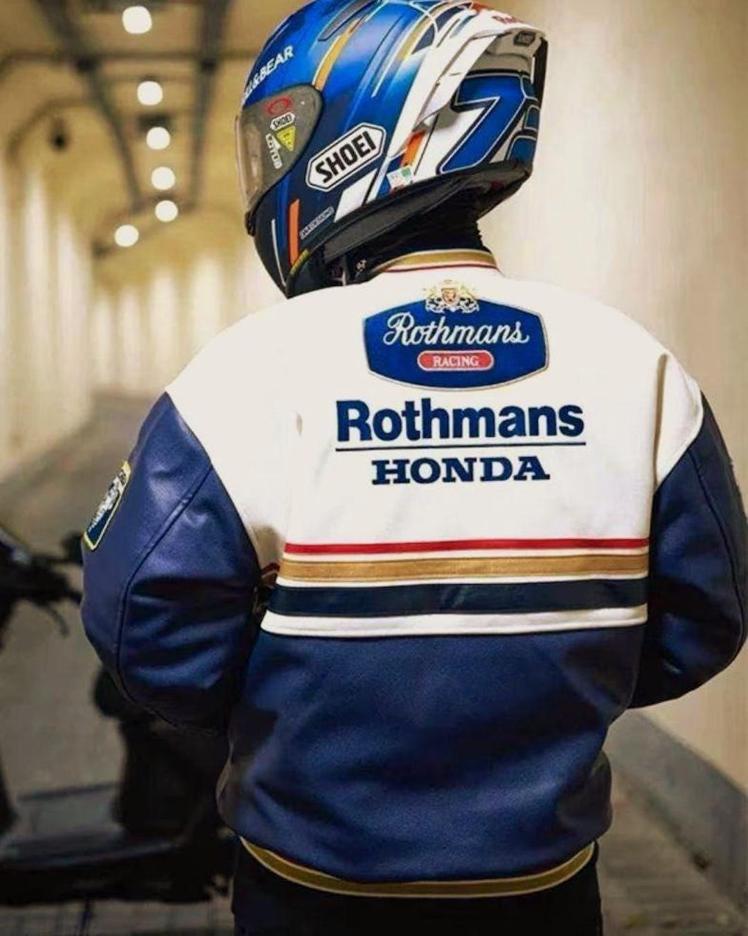 HONDA Jacket Rothmans Patches Jacket, HONDA Racing Leather Jacket ...