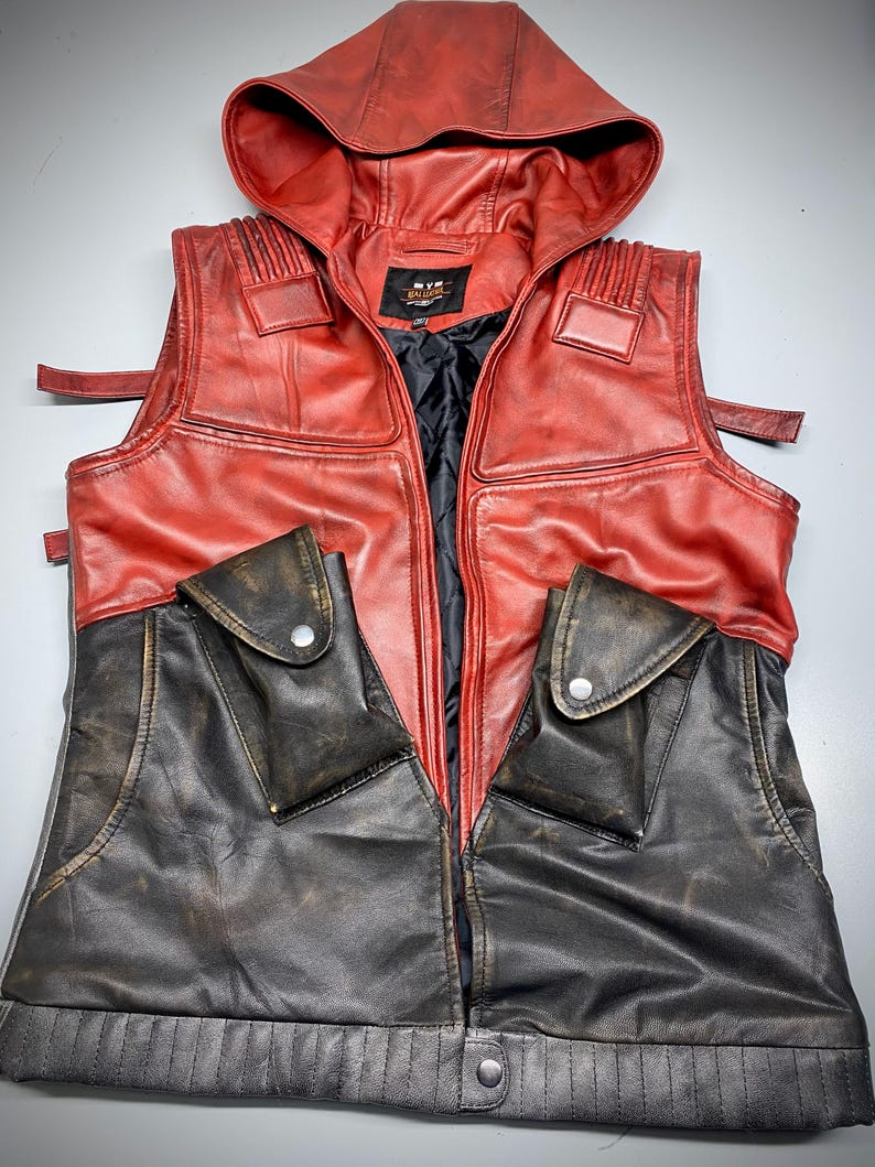 Handmade Red Hood Vest, Jason Todd Arkham Knight Cosplay Costume for ...