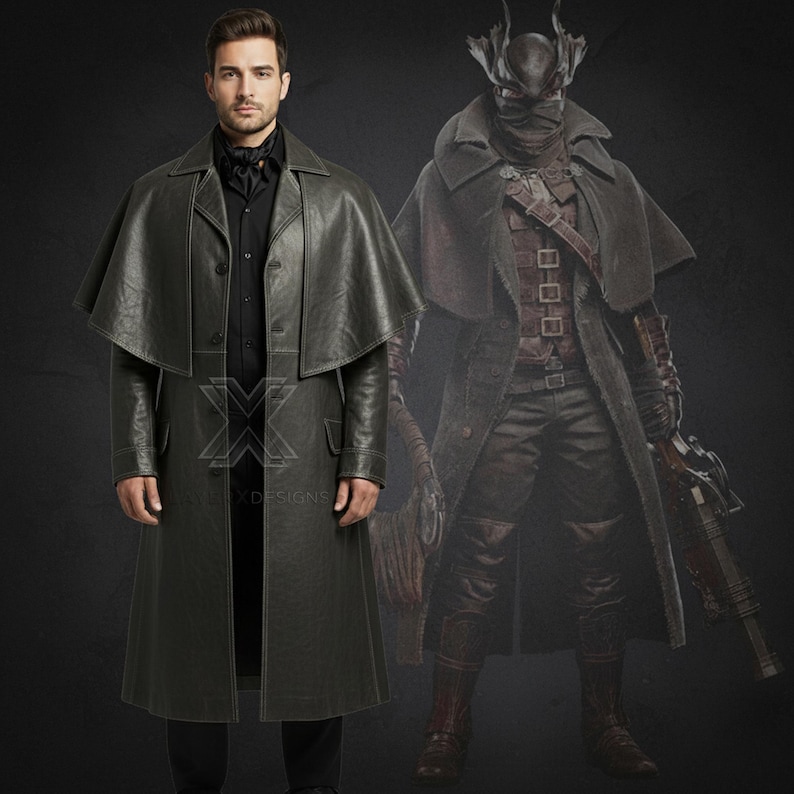 Bloodborne Hunter Cosplay Costume | Gothic Leather Trench Coat | Dark ...