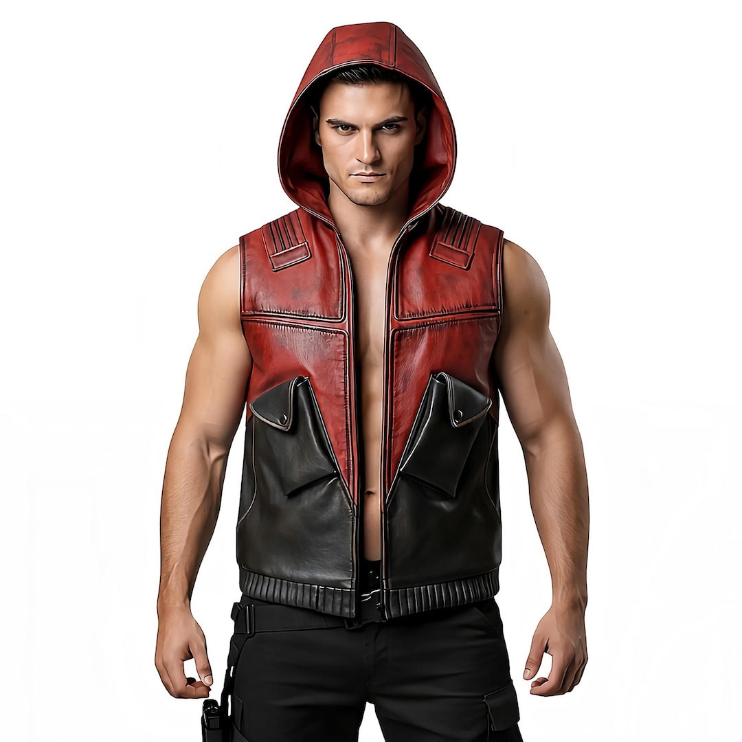 Handmade Red Hood Vest, Jason Todd Arkham Knight Cosplay Costume for ...