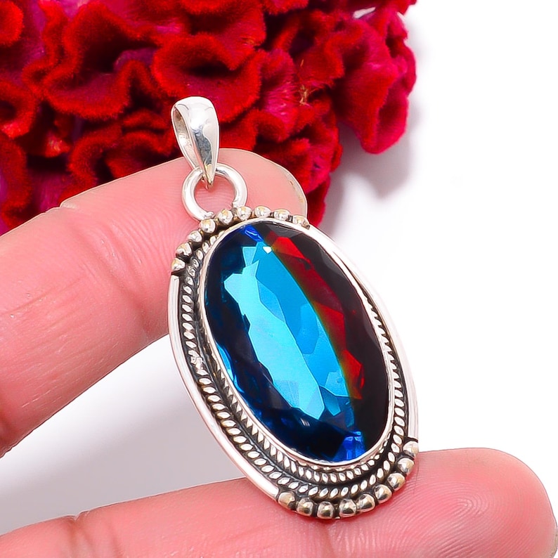 Tourmaline October Birthstone Pendant Oval Gemstone 925 Sterling Silver ...
