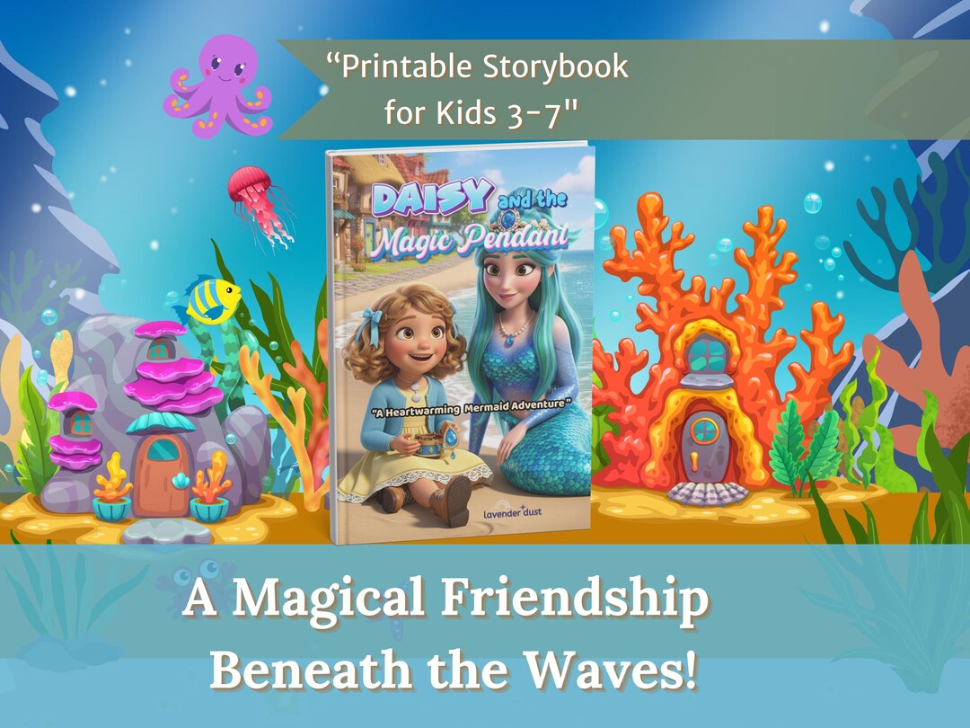 Mermaid Storybook Printable PDF, Friendship Story for Kids Ages 3-7 ...