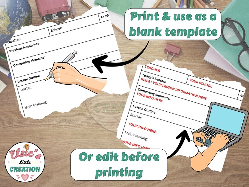 Editable Teacher Lesson Plan Template | Printable Lesson Planner | A4 ...