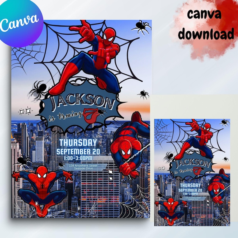 Canva Spiderman Flyer - Etsy