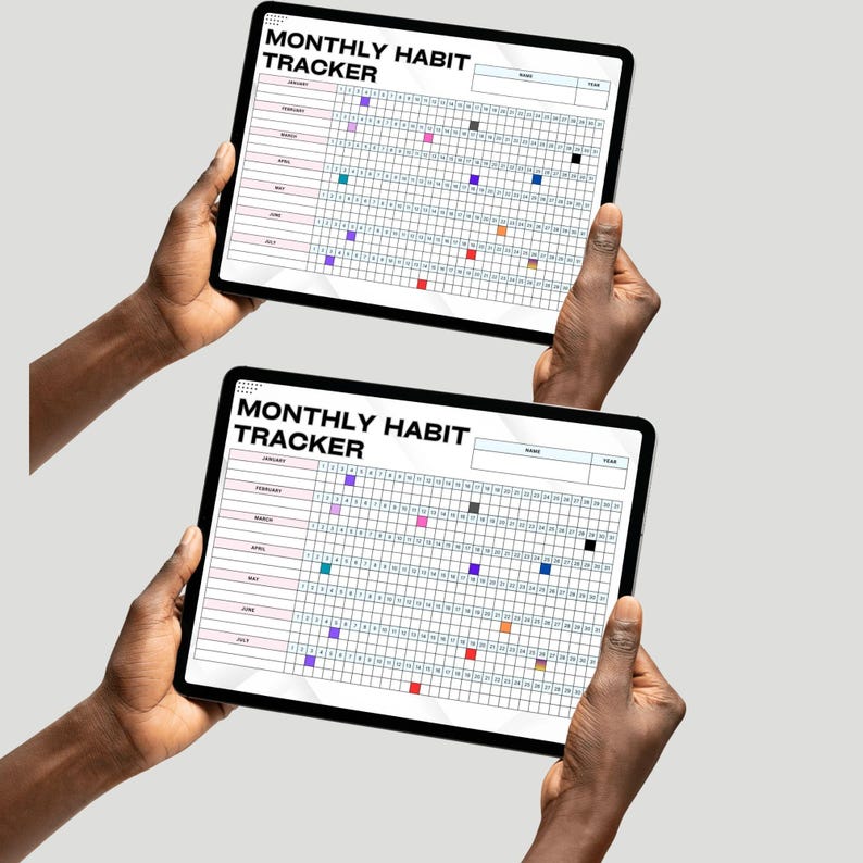 Habit Tracker - PRINTABLE Journal Page - Monthly Tracker - Monthly Goal ...