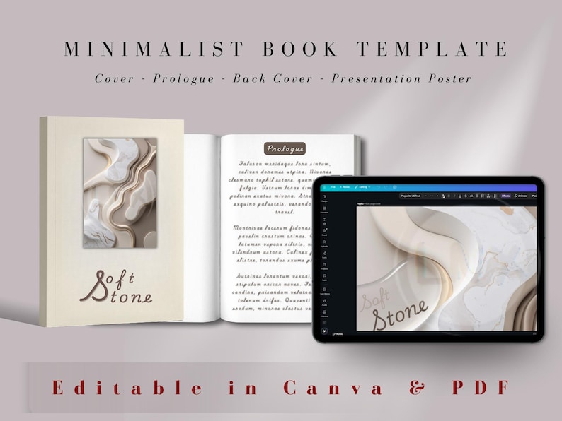 KDP Novel Book Template | Canva Editable Ebook Layout | Minimalist ...