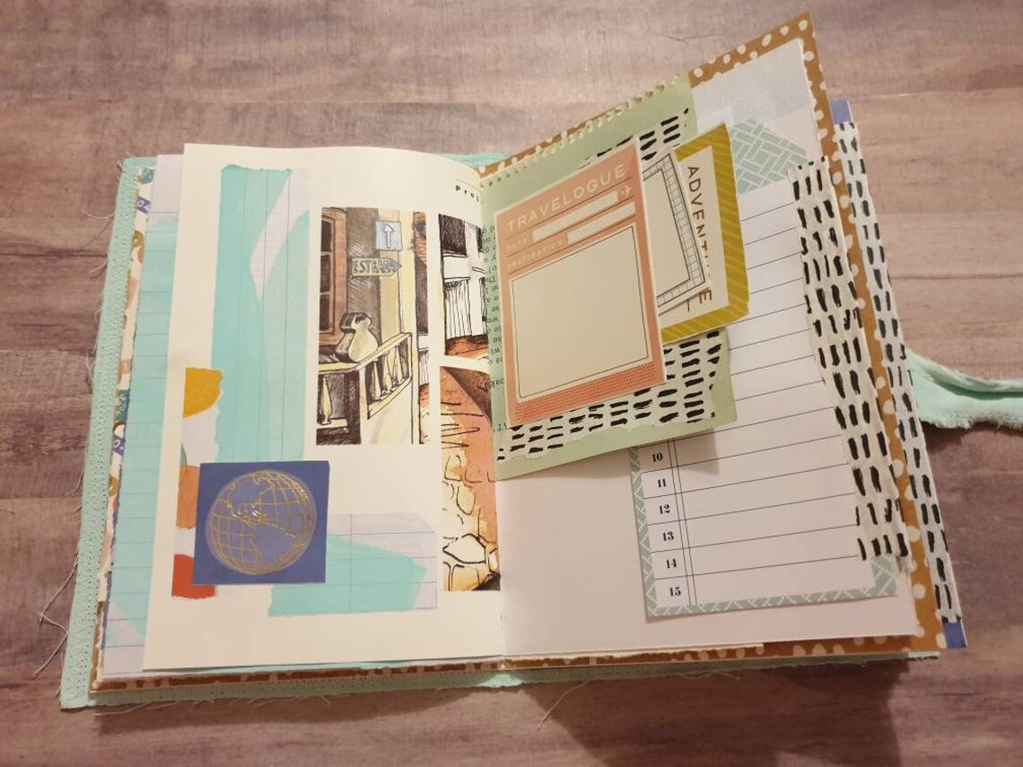 Modern Travel Handmade Junk Journal Notebook Summer Journal - Etsy