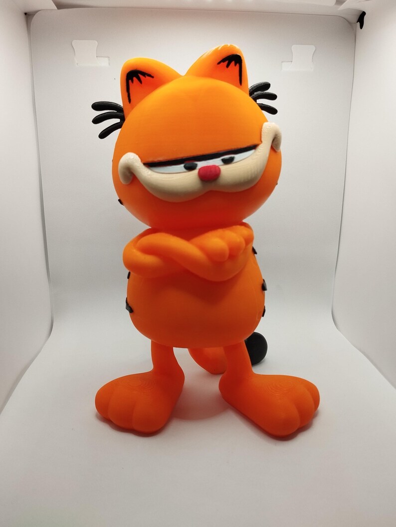 Iconic Orange Fat Cat Figurine - 7.9" Large 3D Printed Statue - Grumpy ...
