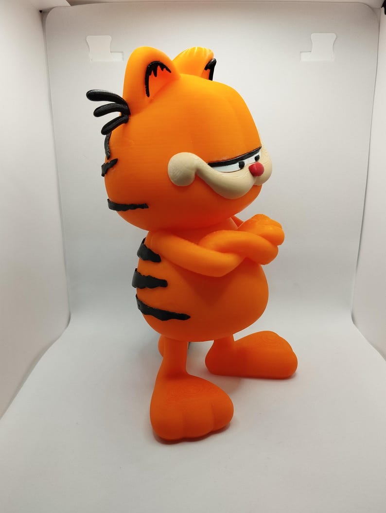 Iconic Orange Fat Cat Figurine - 7.9" Large 3D Printed Statue - Grumpy ...