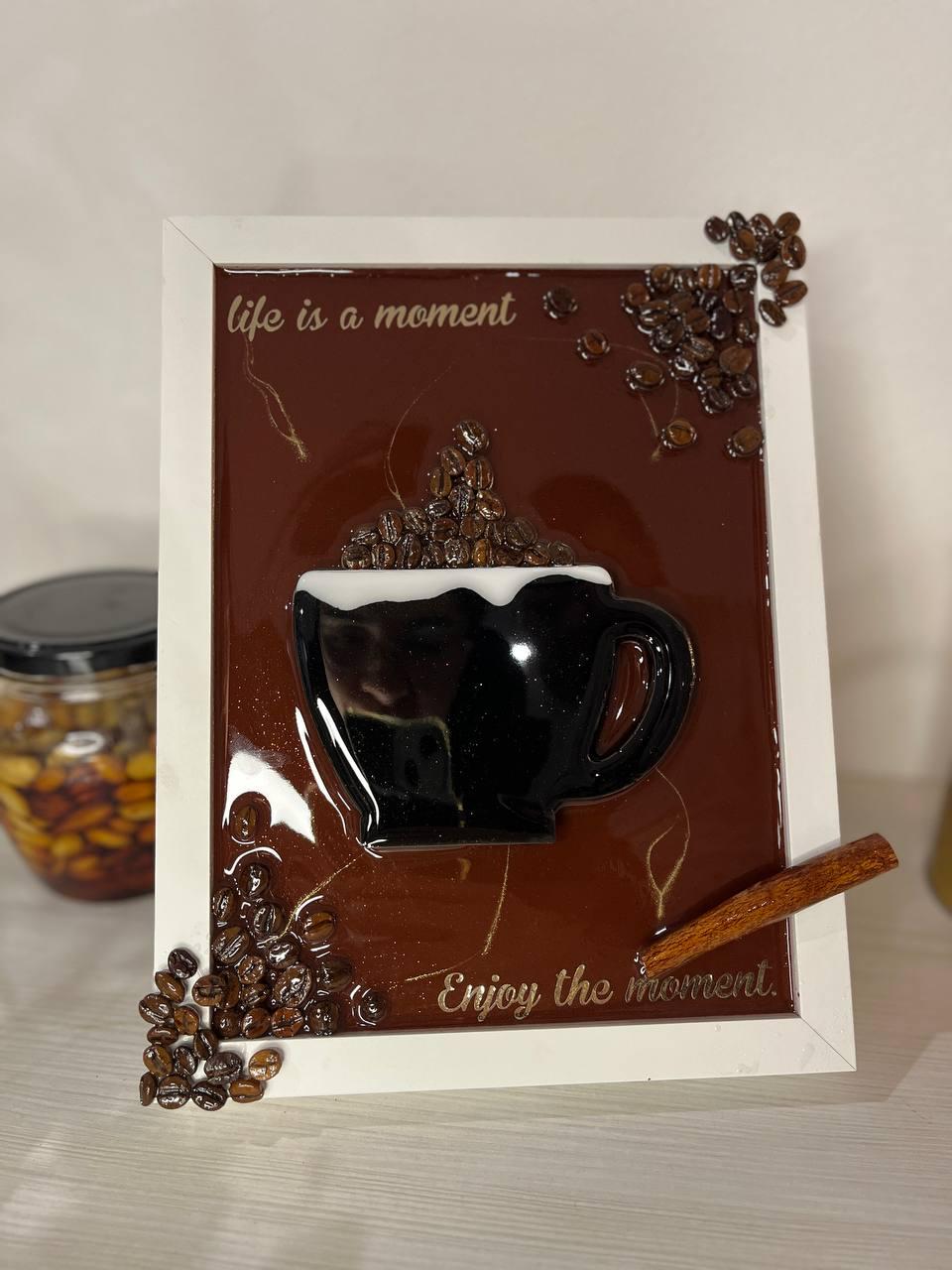 Handmade Coffee Epoxy Resin Art With Real Coffee Beans - Etsy