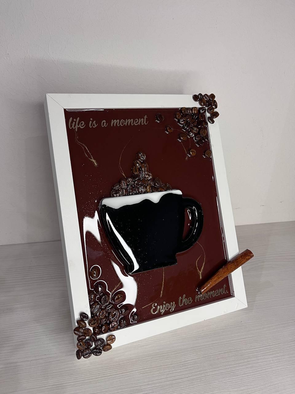 Handmade Coffee Epoxy Resin Art With Real Coffee Beans - Etsy