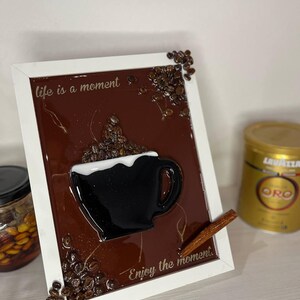 Handmade Coffee Epoxy Resin Art With Real Coffee Beans - Etsy