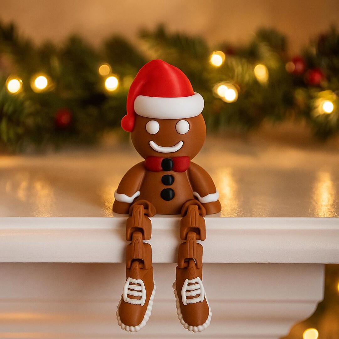 Articulated Gingerbread Man | Christmas Shelf / Computer Monitor Sitter ...