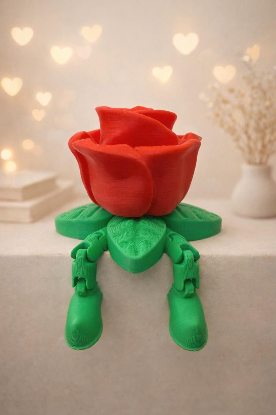 Red Rose With Dandly Legs | Shelf Sitter, Birthday Gift, Gardener Gift ...