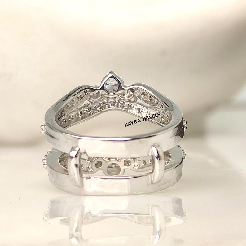 2.00 Ct Diamond Ring Enhancer Wedding Wrap Ring Guard in 925 Sterling ...