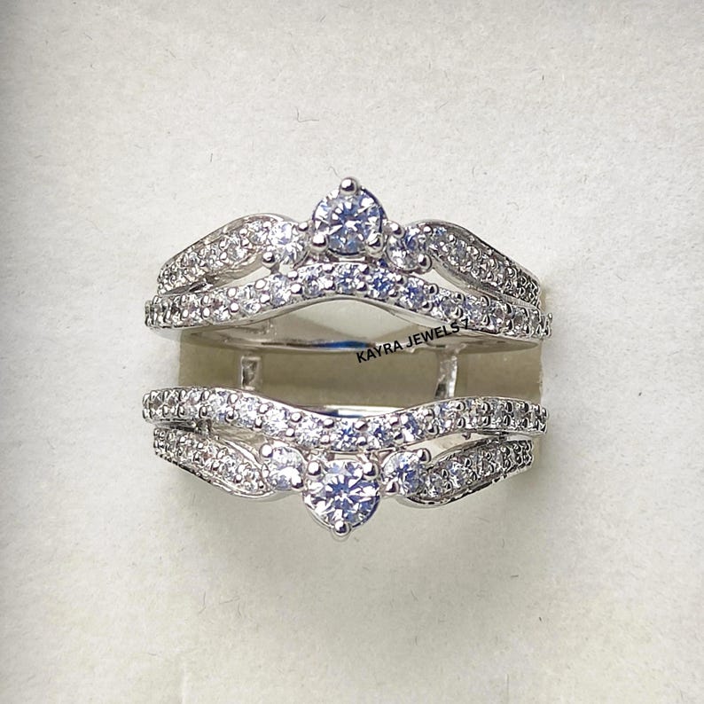 2.00 Ct Diamond Ring Enhancer Wedding Wrap Ring Guard in 925 Sterling ...