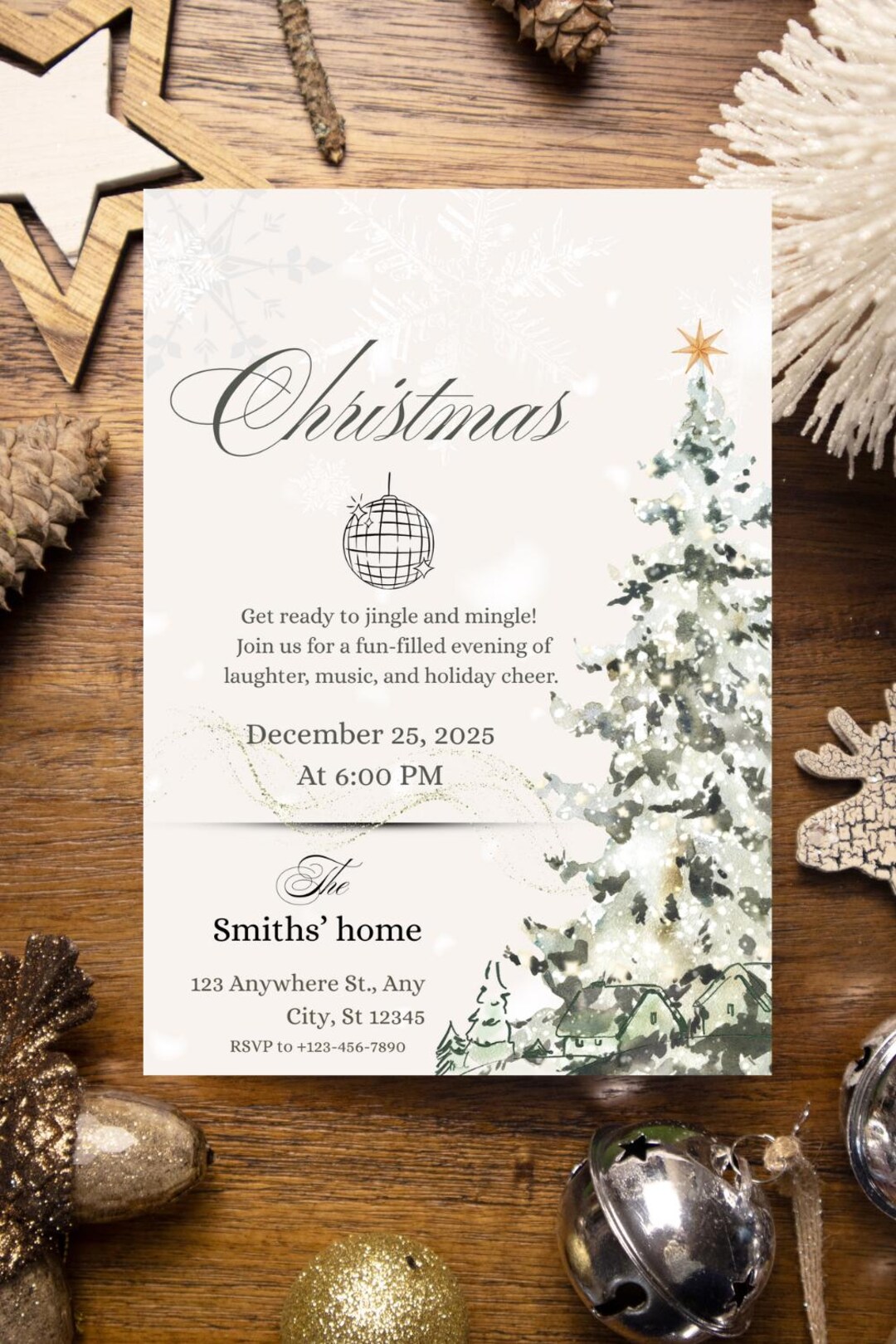 Customizable Christmas Party Invitation | Printable Holiday Invite ...