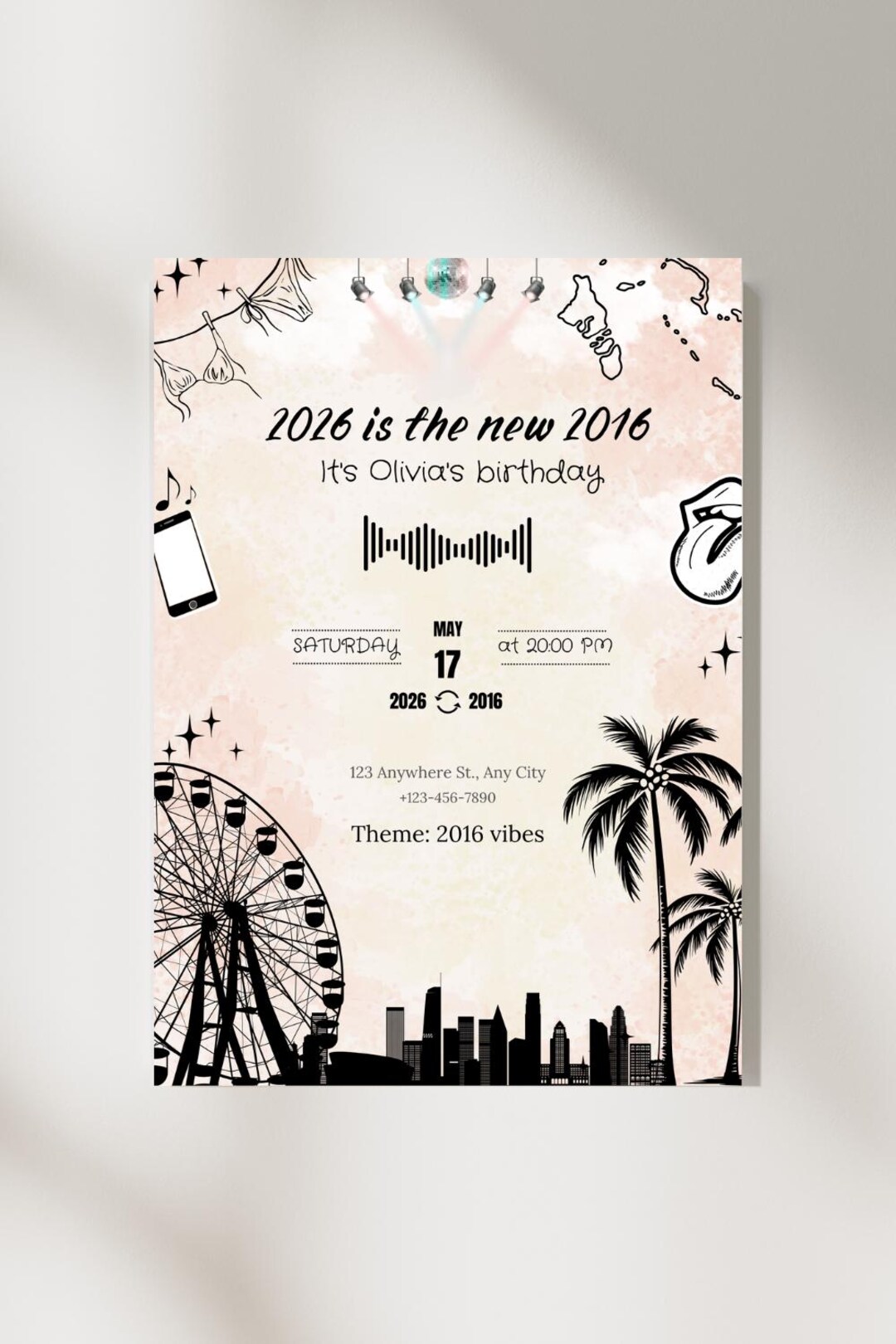 2026 is the New 2016 Birthday Invitation Template – Editable Canva ...