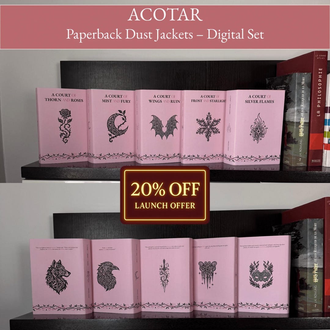 ACOTAR Thorn Rose Dust Jacket Set – Romantic Printable Book Covers (PDF ...