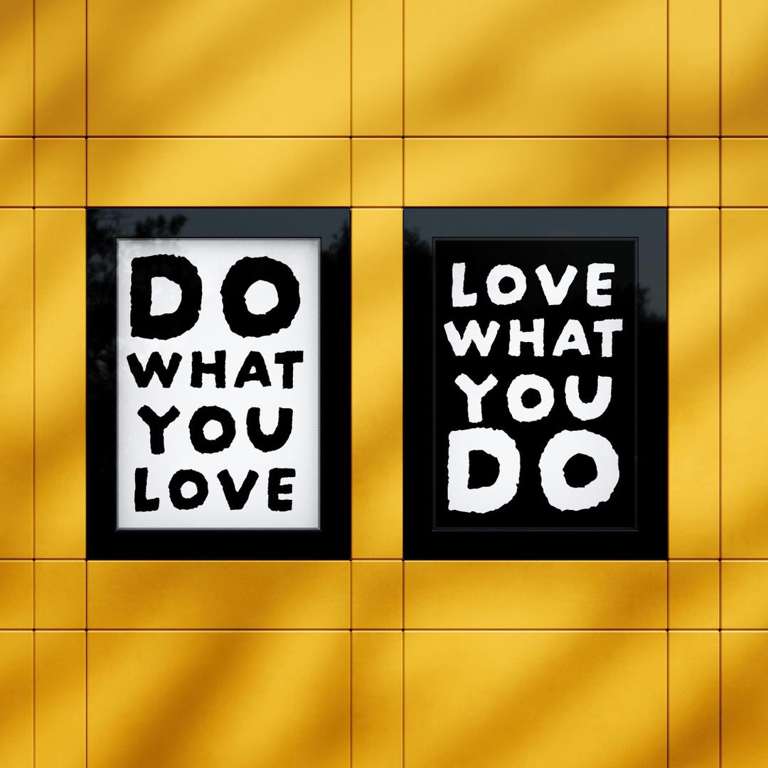 Do What You Love Poster Set, Minimalist Wall Art, Trendy Bedroom Decor ...