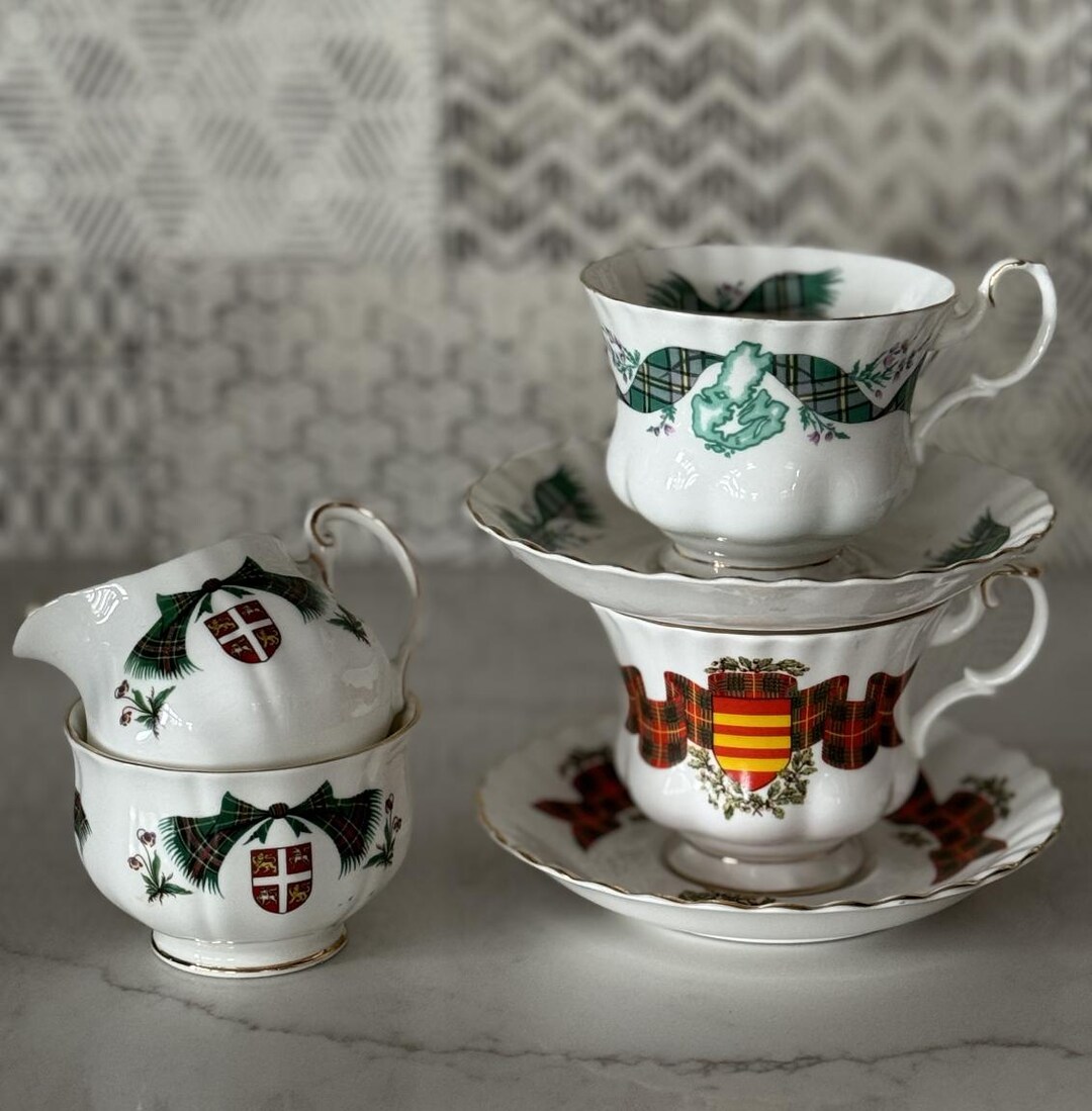 Royal Albert Scottish Tartan Teacup Sets: Fine Bone China - Etsy