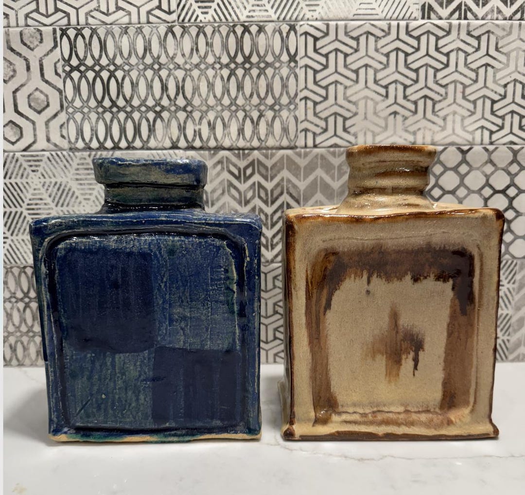 Handmade Pottery Vase Bookshelf Decor - Etsy