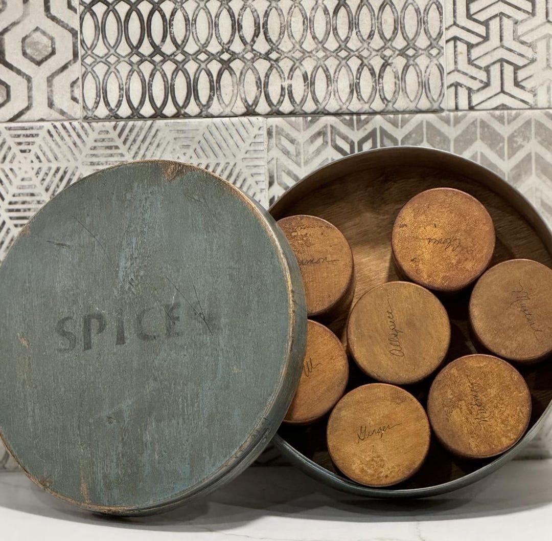 Vintage Bentwood Spice Box With Wooden Jars, Signed Folk Art - Etsy