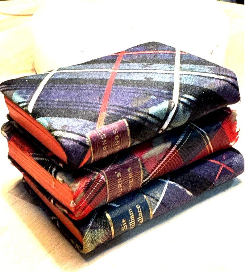 Antique Miniature Books Set Burns Poems Songs Wallace Scottish Decor ...