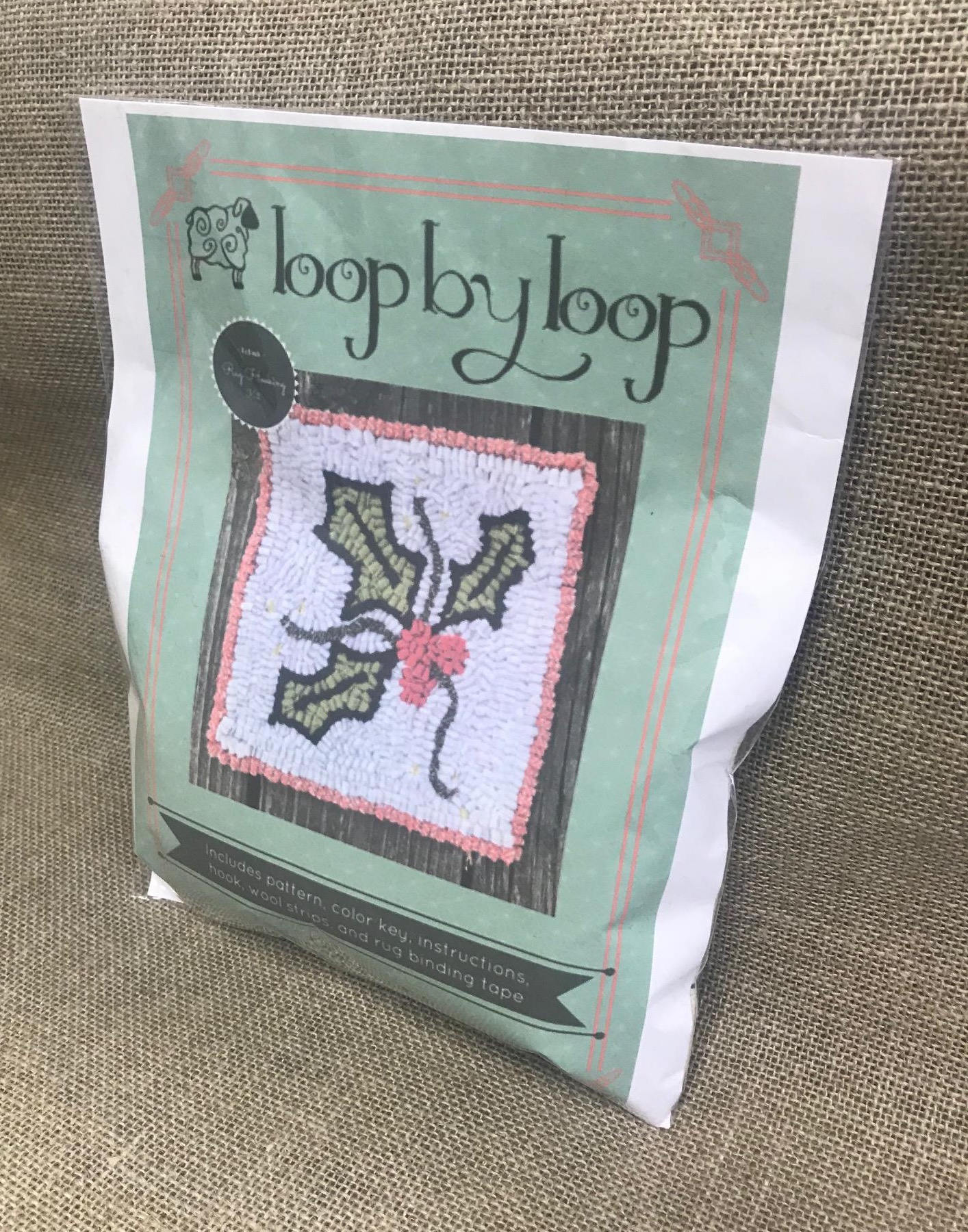 Rug Hooking Kit Holly Complete Beginner Rug Hooking Kit on | Etsy