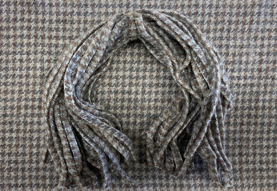 Rug Hooking Wool Strips or Swatch Blue and Brown Houndstooth LIMITED ...