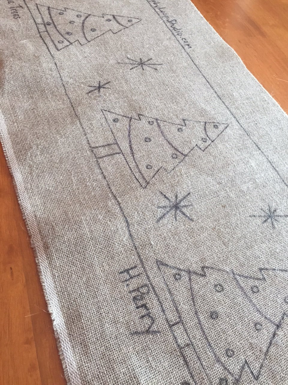 Three Trees Rug Hooking Pattern: Hand-drawn on Linen (9.5x32.5 Inch) - Etsy