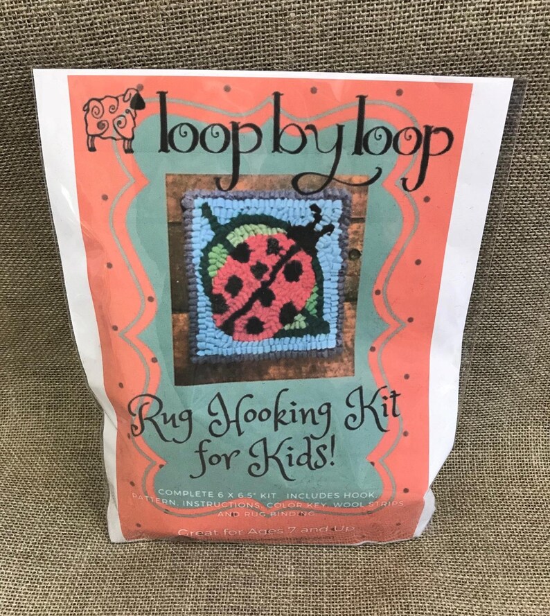 Rug Hooking Kit Kid Friendly Fiber Art Kit Ladybug | Etsy