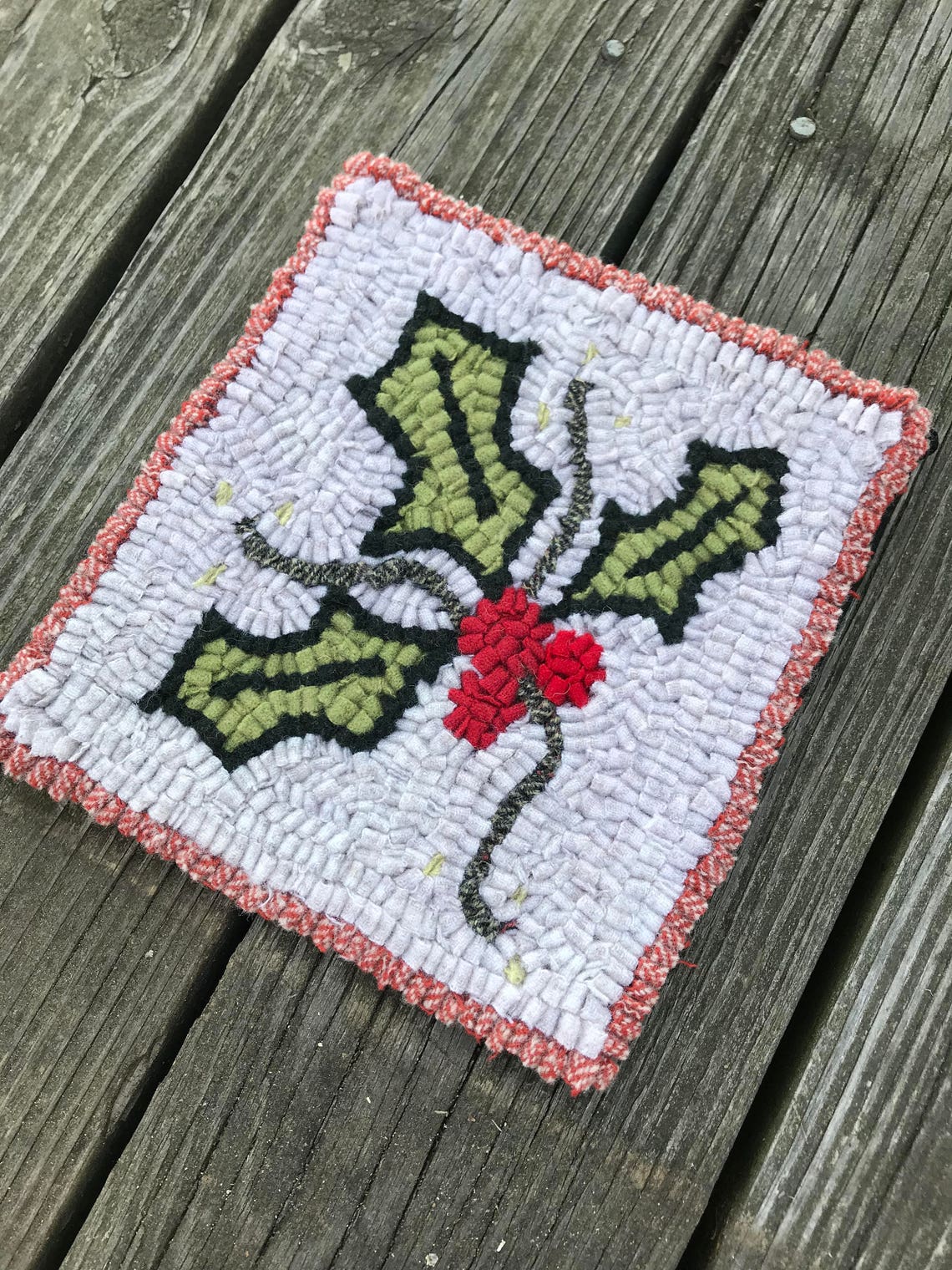 Rug Hooking Kit Holly Complete Beginner Rug Hooking Kit on | Etsy