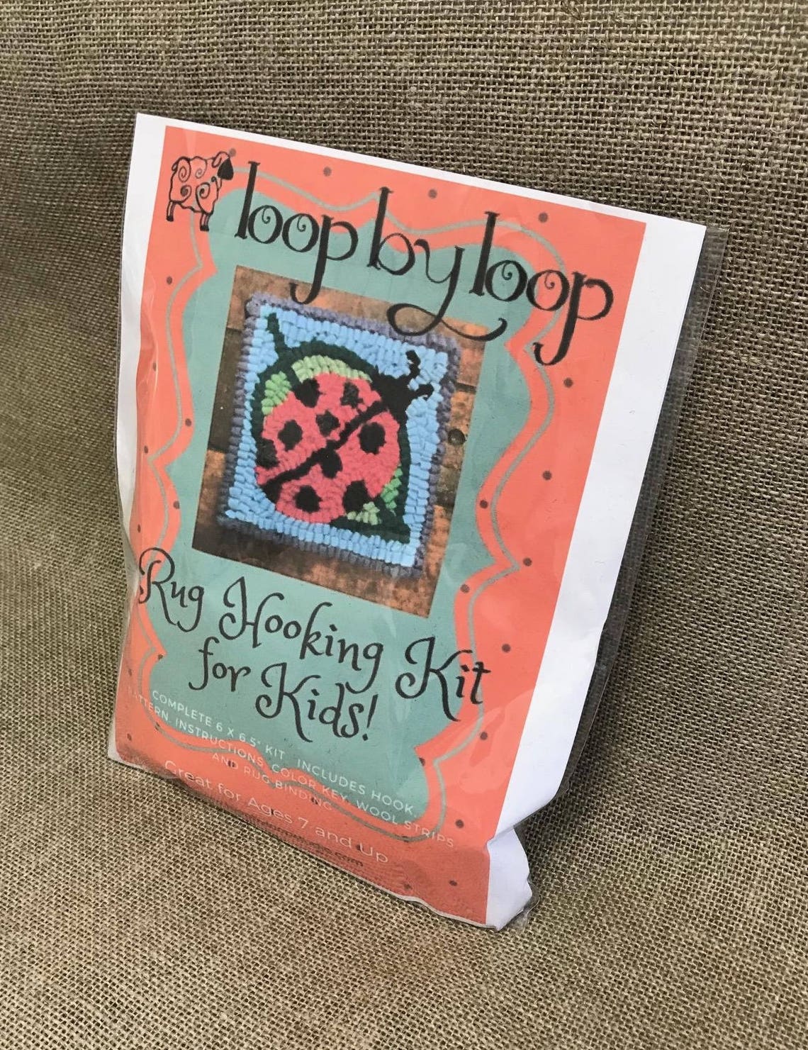 Rug Hooking Kit Kid Friendly Fiber Art Kit Ladybug | Etsy