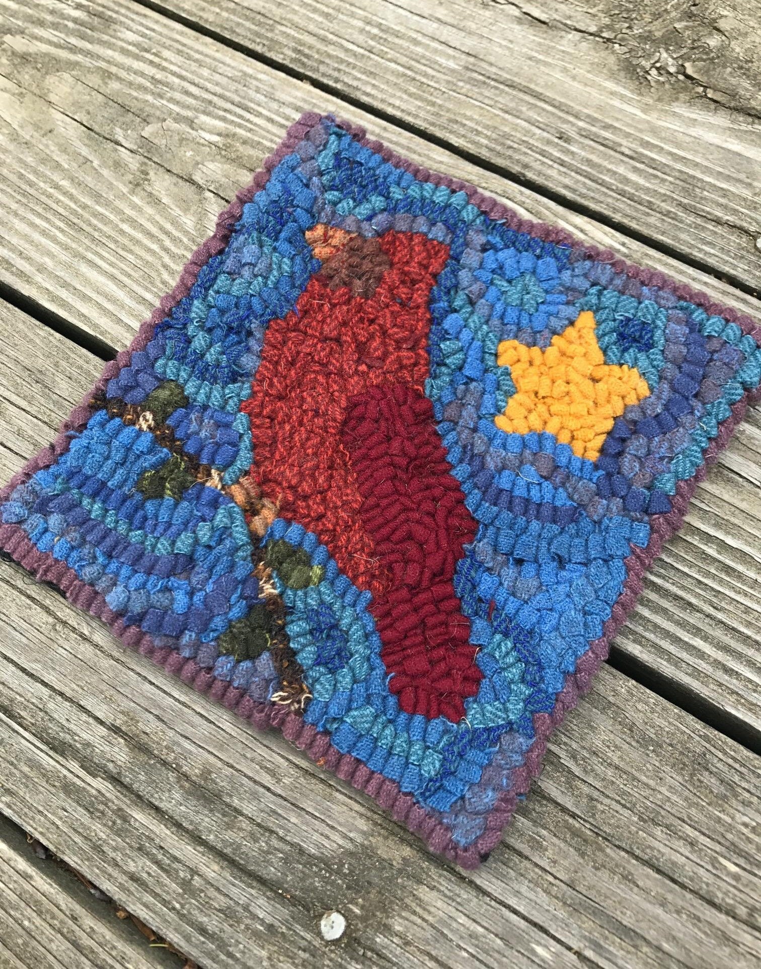 Rug Hooking Kit DIY KIT Cardinal by Guest Designer Sharon | Etsy