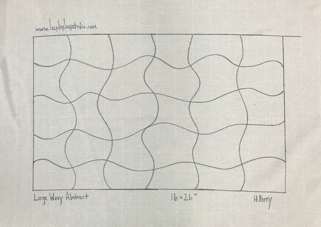 Large Abstract Design - Original Hand Drawn 16 X 26 Inch Rug Hooking ...