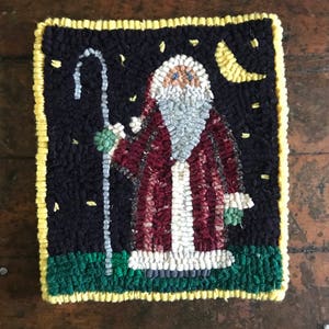 Rug Hooking Kit - Folky Santa Complete 8.5 X 9.5" Primitive Beginner ...