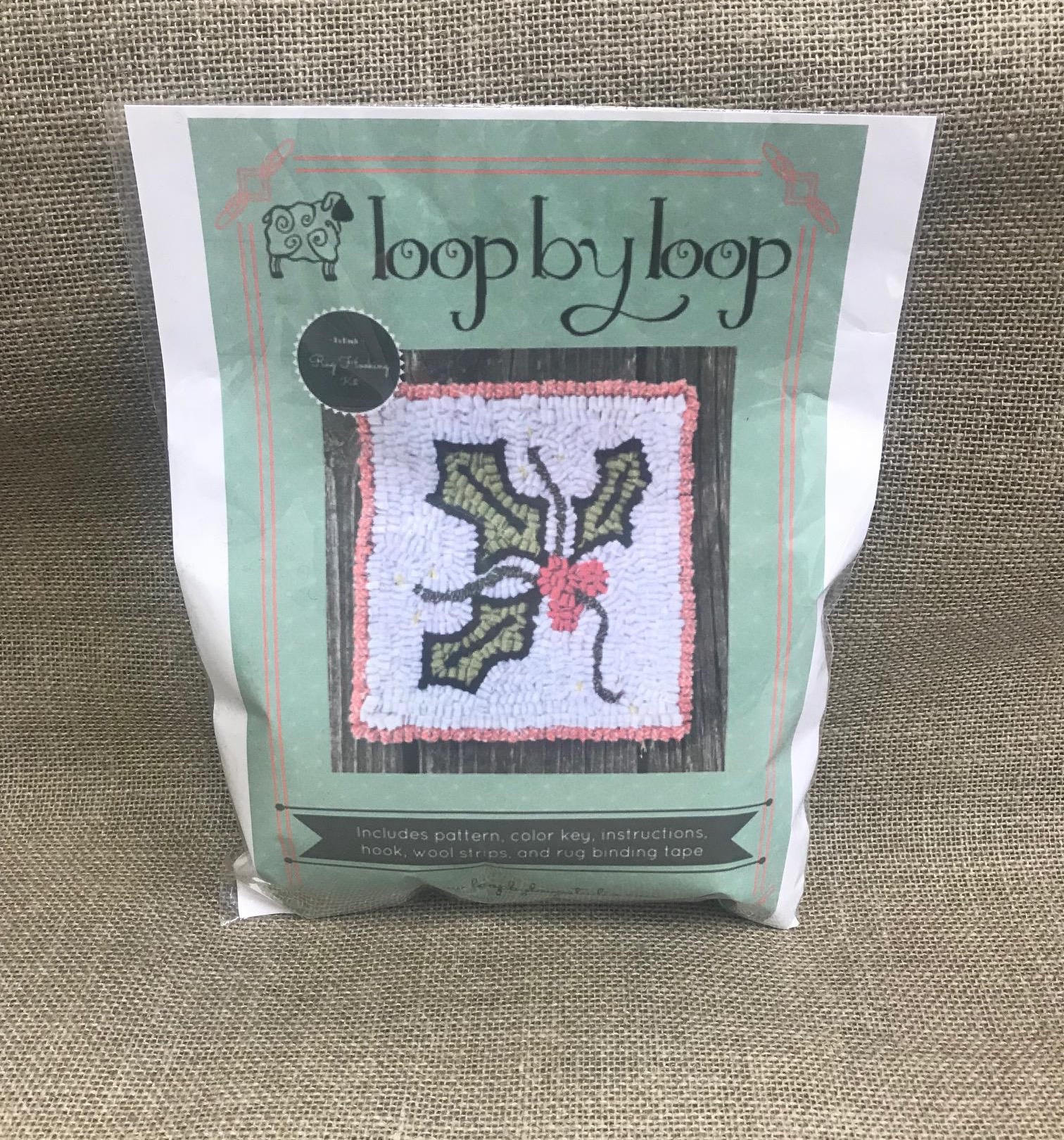 Rug Hooking Kit Holly Complete Beginner Rug Hooking Kit on | Etsy