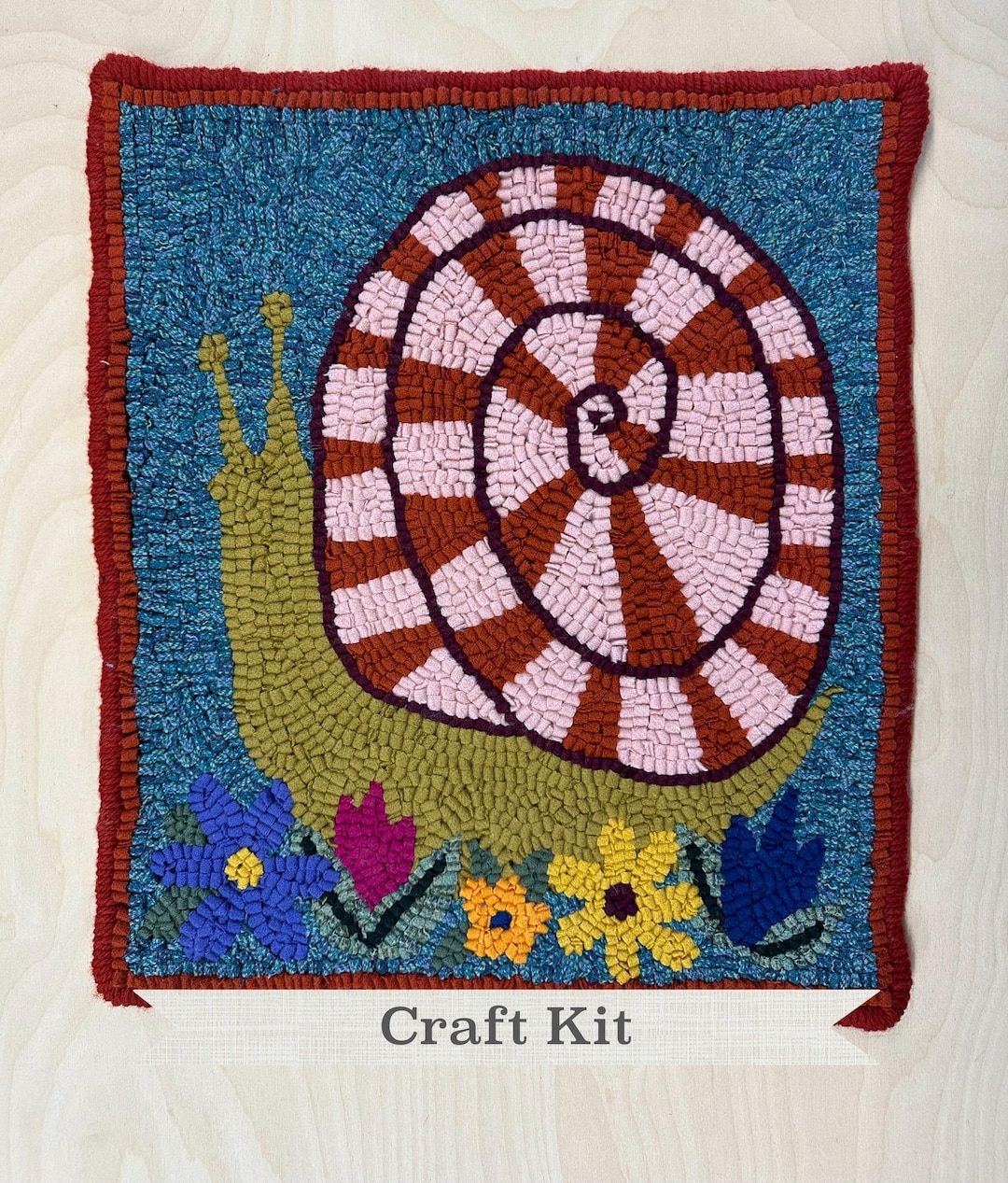 Rug Hooking Kit - Snail Garden - Complete 14 X 16" Rug Hooking Craft ...
