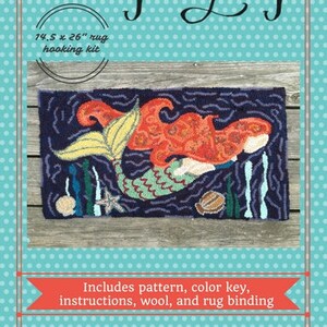 Rug Hooking Kit - Make Your Own Hooked Rug - Deep Sea Mermaid Complete ...