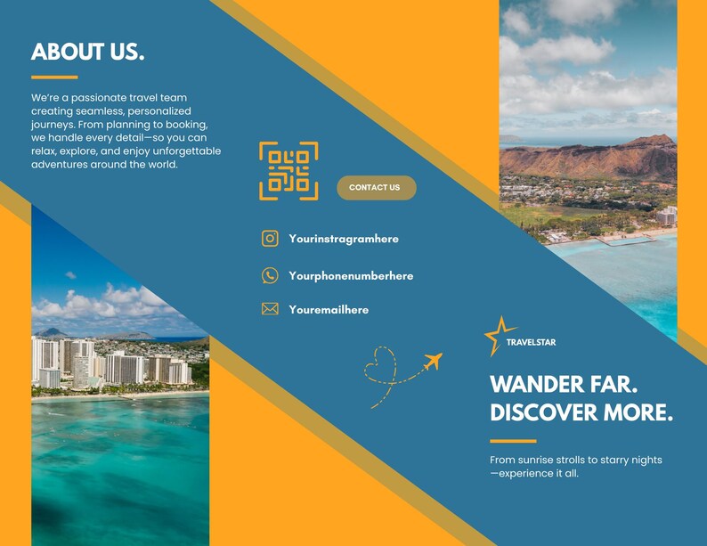 Travel Brochure Template | Editable Canva Travel Agency Flyer | Digital ...